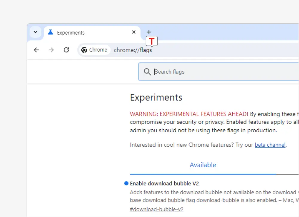 Chrome 크롬 브라우저 좌측 탭 검색 화살표 아이콘 제거하기 - SoEasyGuide